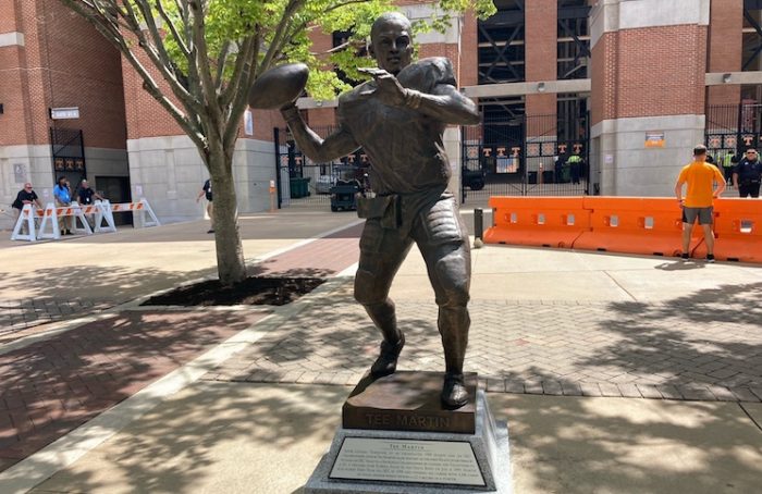 LOOK: Tennessee Unveils Four Statues Outside Neyland Stadium | Rocky ...